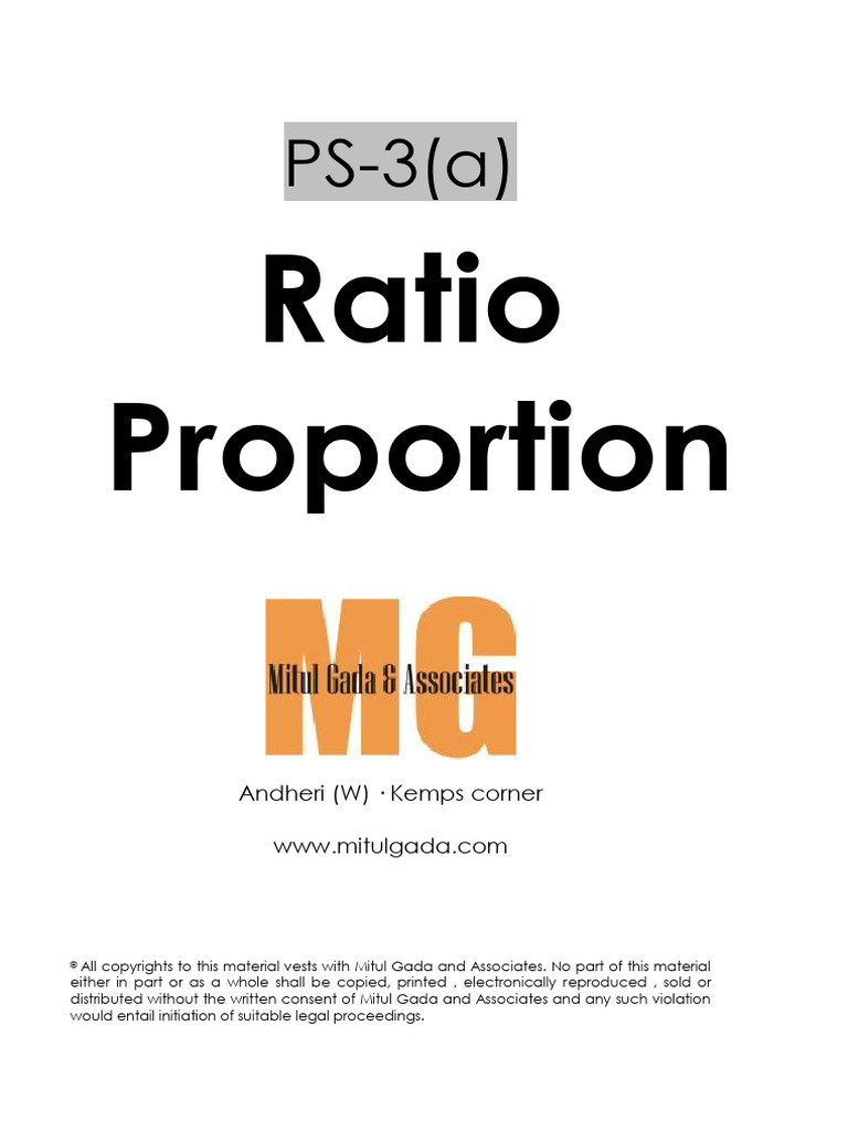 PS-3 (A) Ratio & Proportion | PDF | Ratio