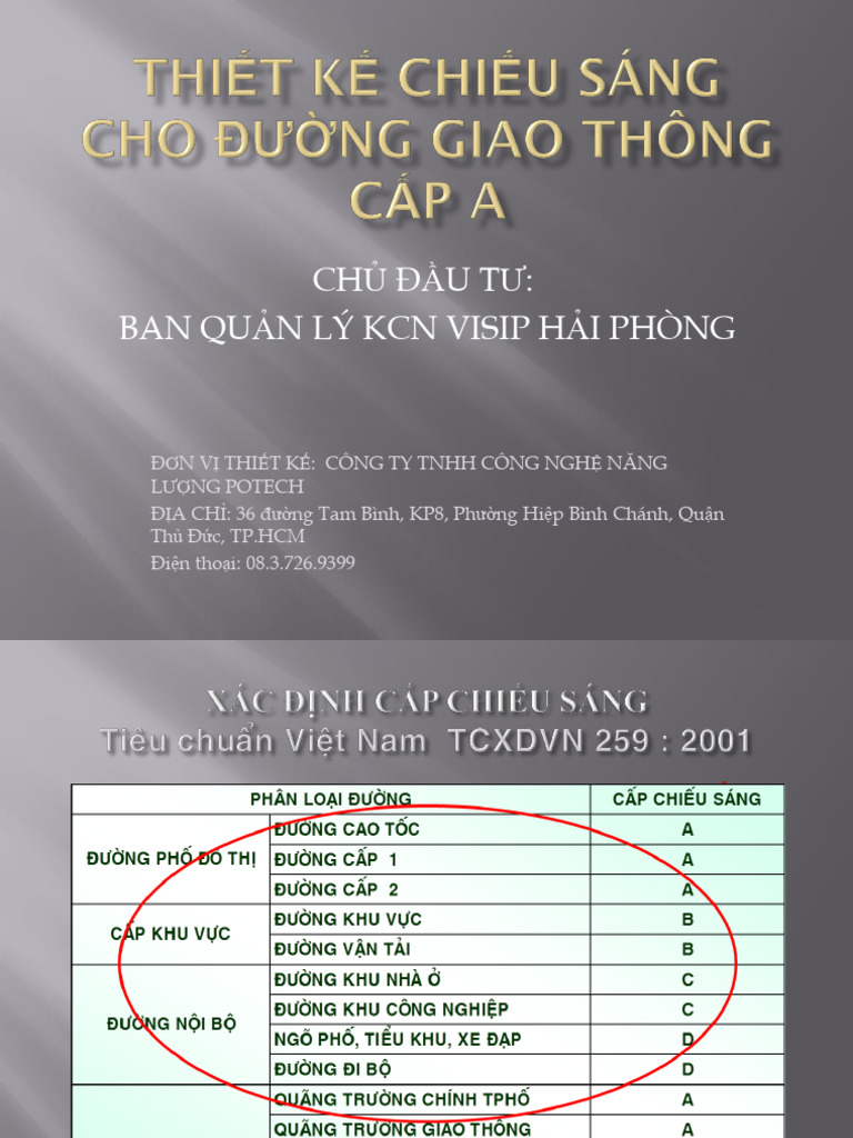 Thiet Ke Chieu Sang Cho Duong Giao Thong Cap A | PDF