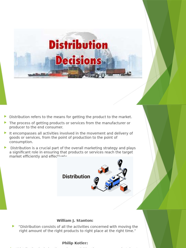 Distribution Decisions | PDF | Transport | Warehouse