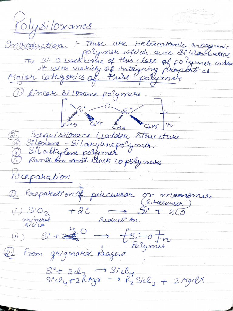 Polysilanes and Polysiloxanes | PDF