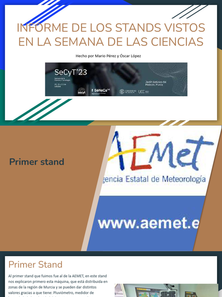 Informe sobre stands de ciencias 2023 | PDF