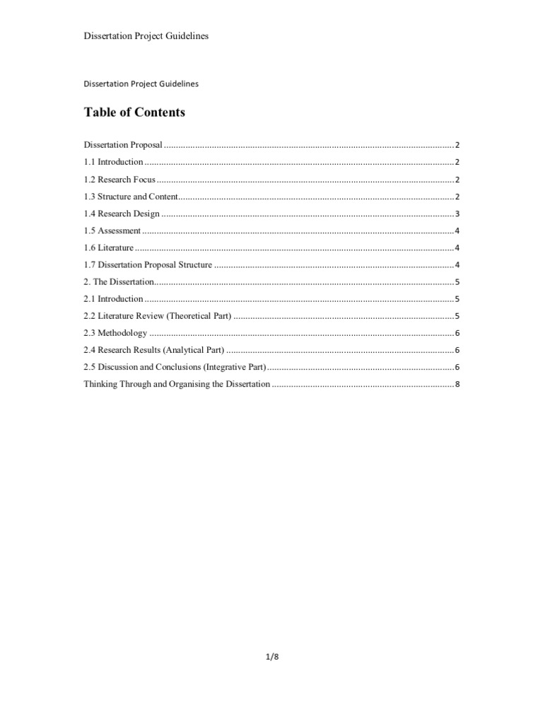 Dissertation Project Guidelines | PDF
