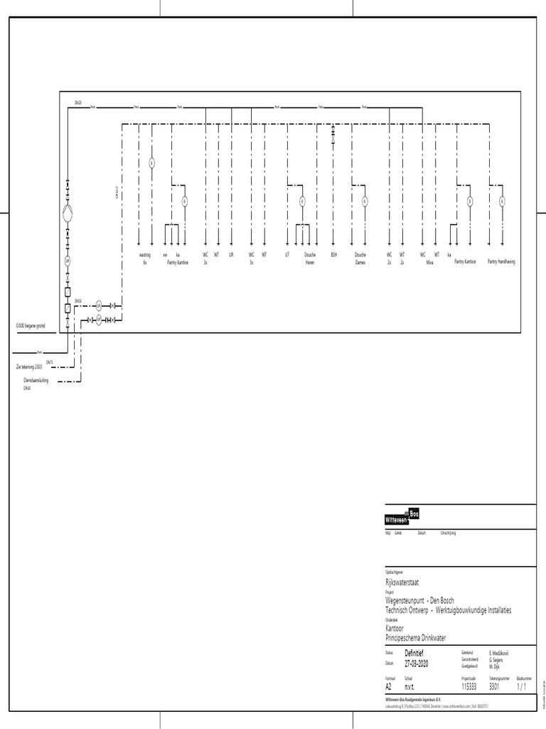 Denbosch - Wi - Kantoor - Sheet 3301 - Principeschema Drinkwater | PDF