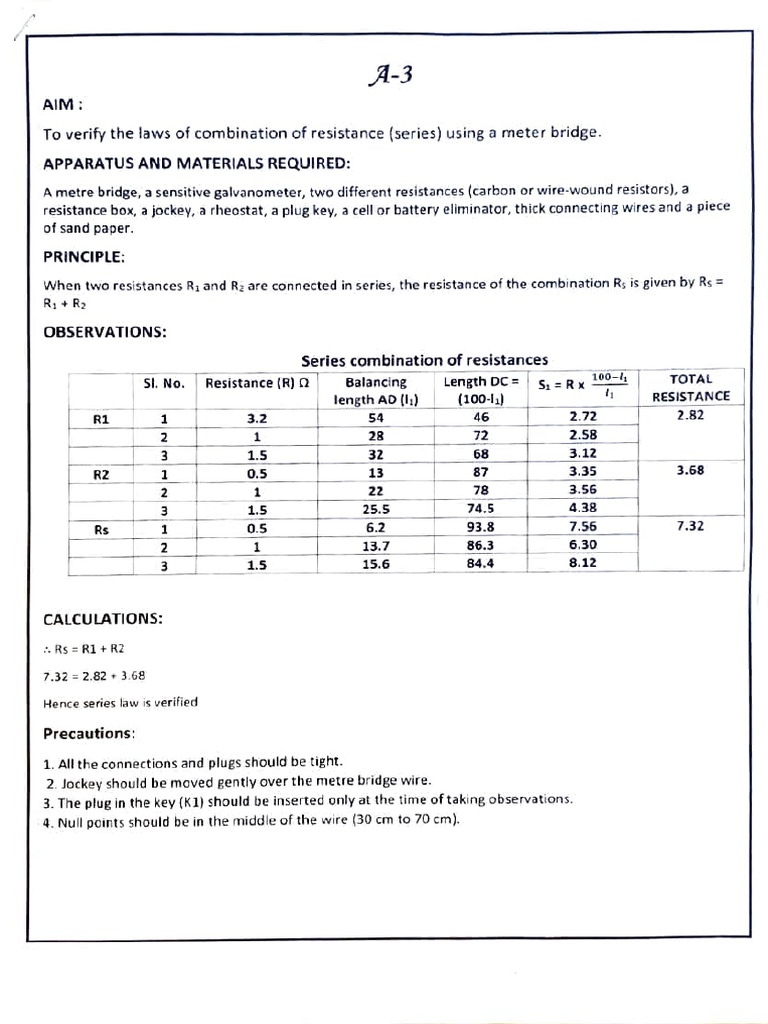 Experiment 3 Series Meter Bridge | PDF