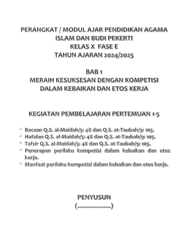 Contoh Modul Ajar PAI Dan BP 10 | PDF