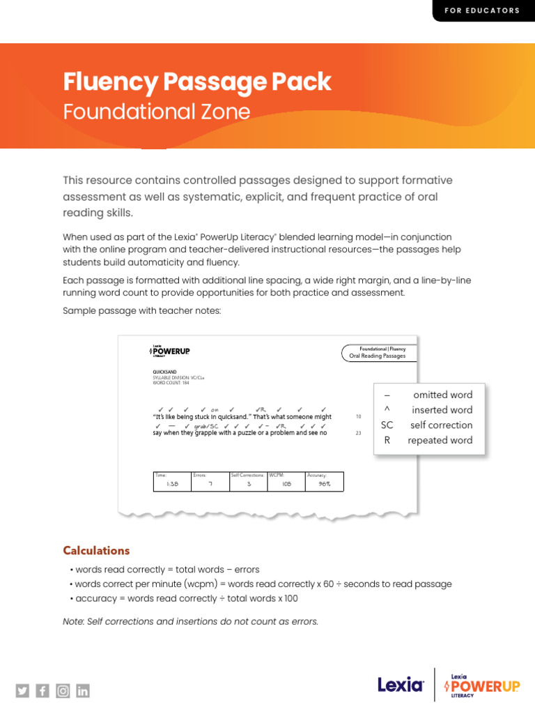 Fluency Passage Pack for Literacy Skills | PDF | Whales | Fluency