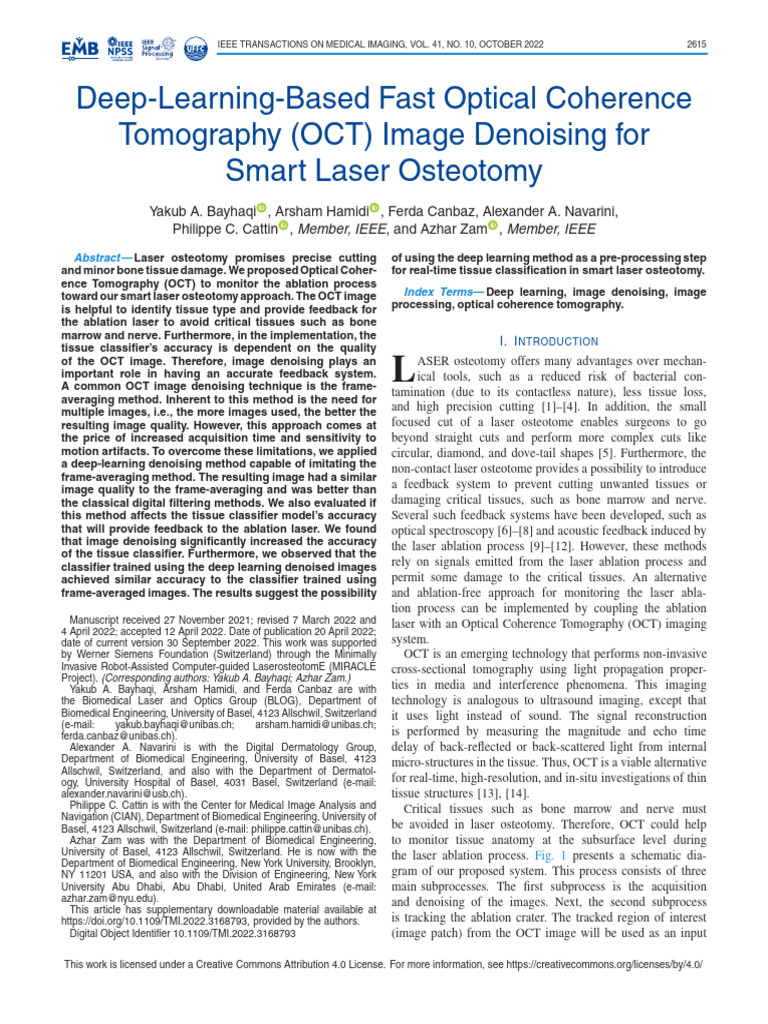 Deep-Learning-Based Fast Optical Coherence Tomography OCT Image ...