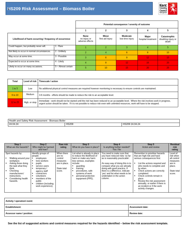 risk-assessment | PDF | Risk | Boiler