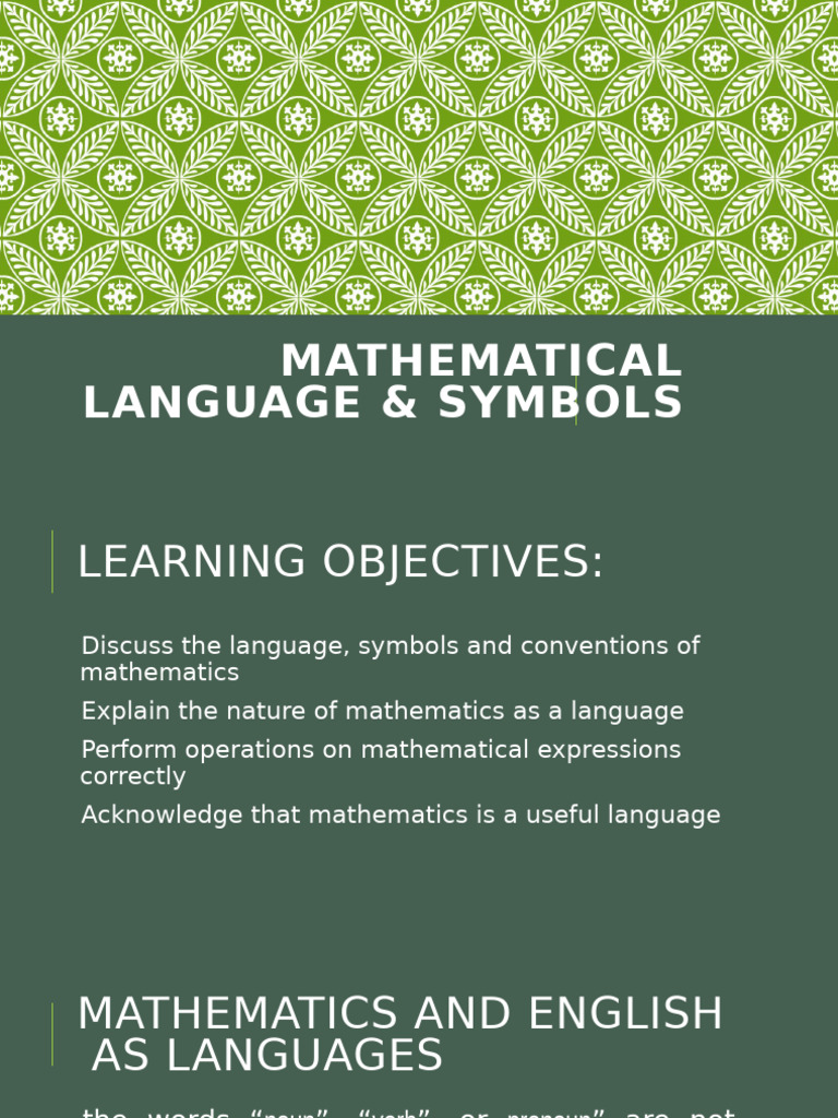 III A. Math As A Language | PDF | Subtraction | Arithmetic