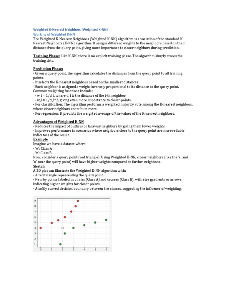 Weighted KNN Explanation | PDF
