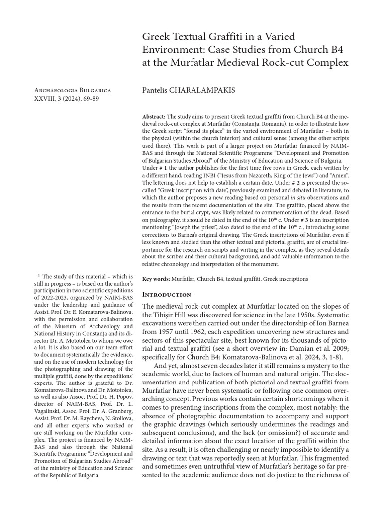 Charalampakis, Murfatlar, ArchBulg 2024 | PDF | Epigraphy | Greek Alphabet