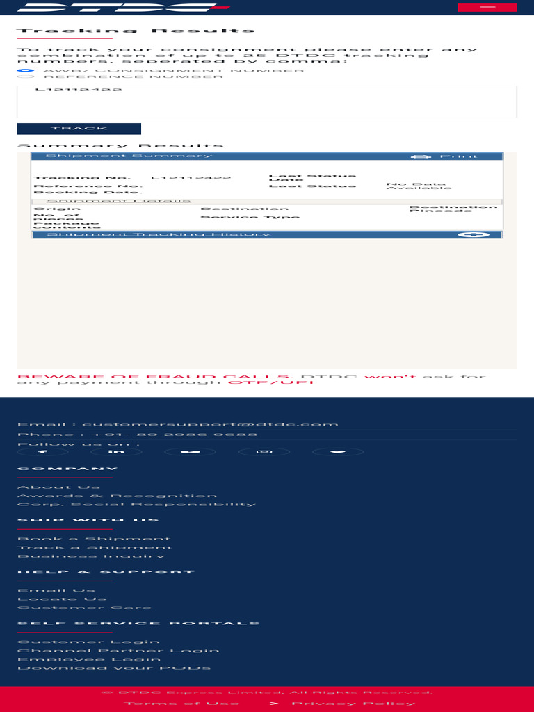 DTDC Shipment Tracking Guide | PDF