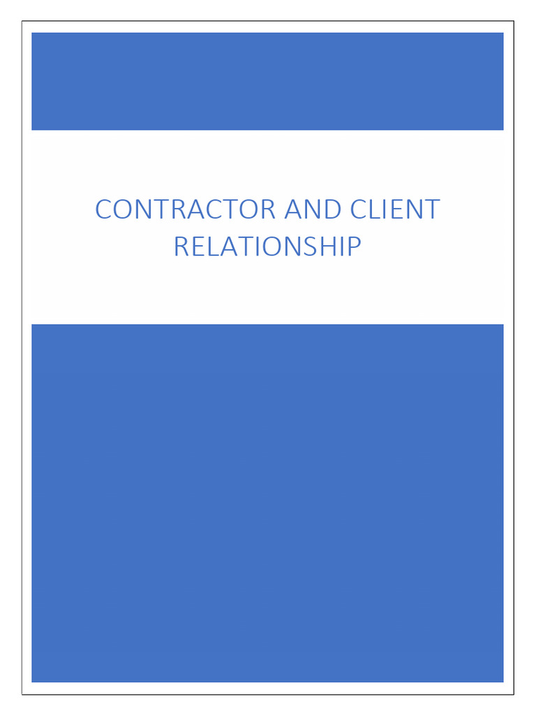 Contractor Client Relationship | PDF | Mediation | General Contractor