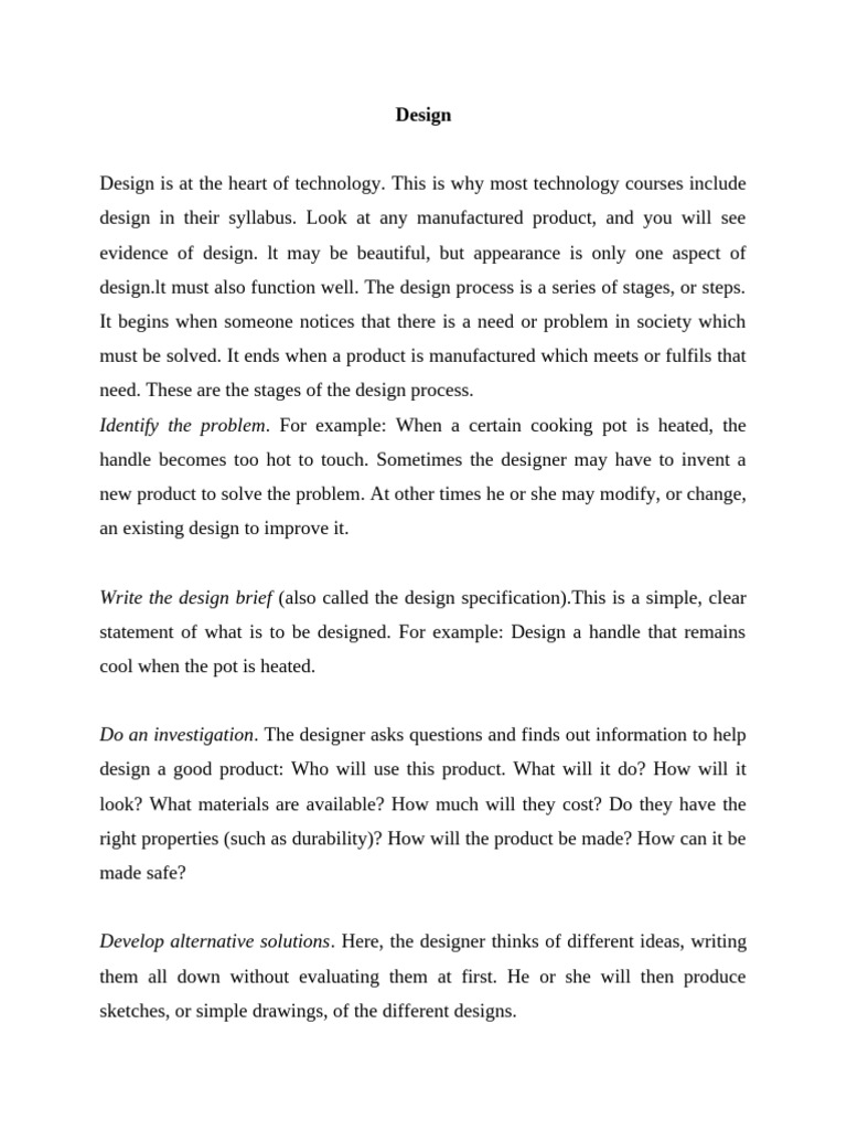 Stages of the Design Process Explained | PDF