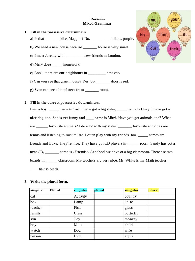 Revision Mixed Grammar Grammar Drills Grammar Guides Tests Worksheet ...