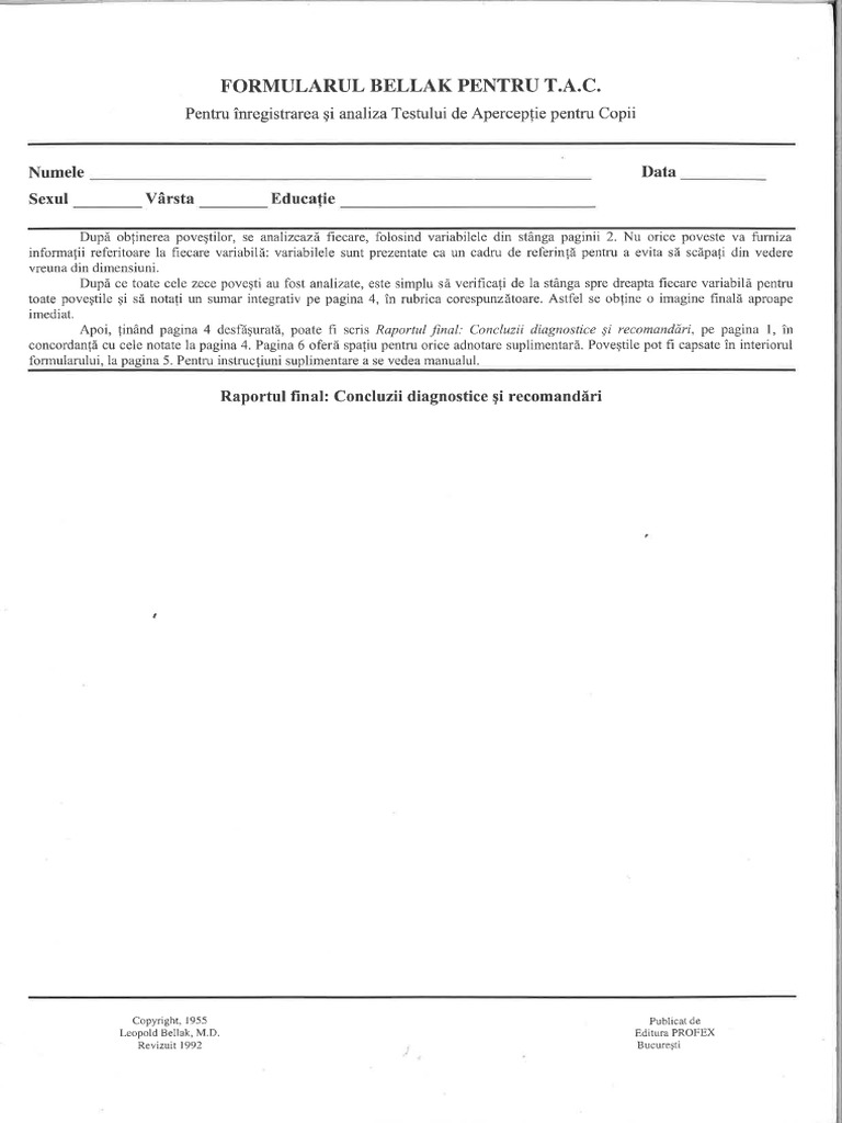 TAT Formular Raspunsuri | PDF