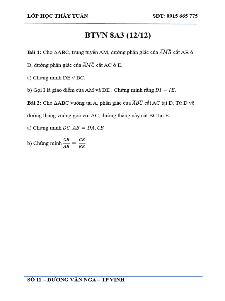 BTVN 8a3 12.12 | PDF