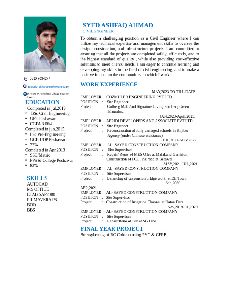 Site Engineer at Cozmuler Engineering | PDF | Real Estate | Engineering