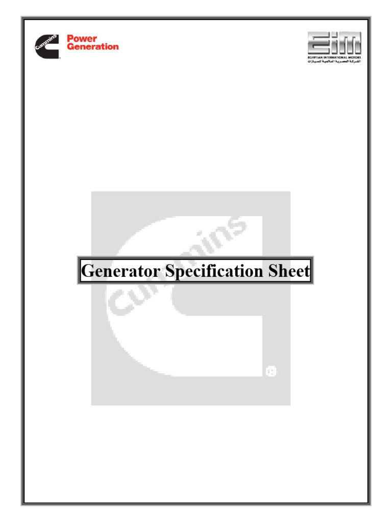 Genset Cummins C550D5 Data Sheets | PDF | Electric Generator ...