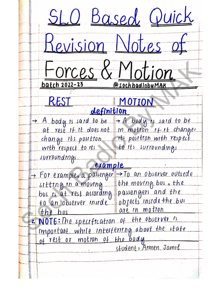 Ch-03-Force-Motion 2nd Yr | PDF