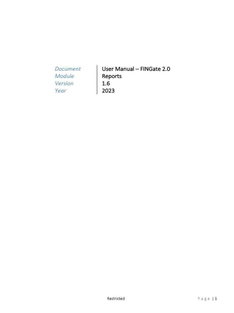 User Manual FINGate Reports | PDF | Computer File | Zip (File Format)