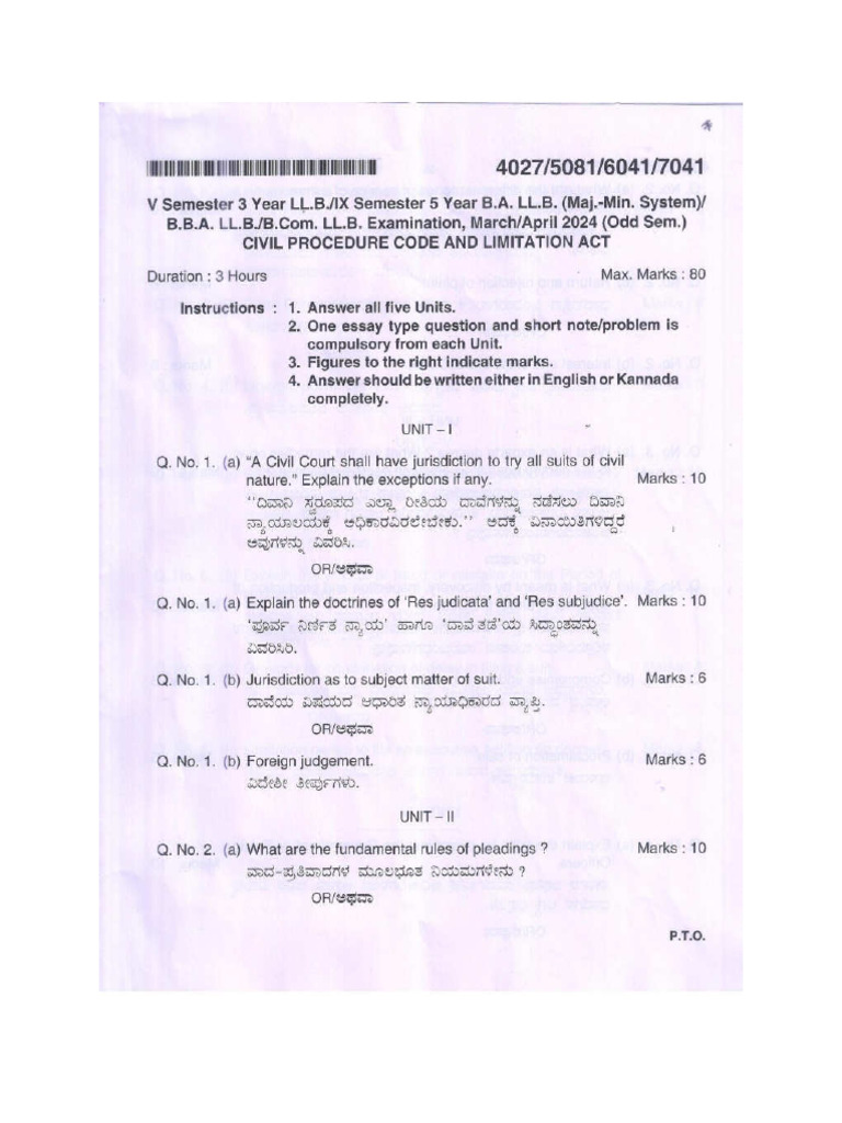 C P C & LIMITITION ACT 4027 | PDF