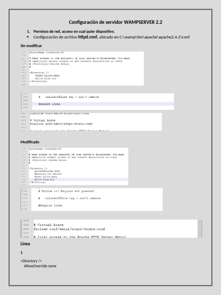 Configuración de Servidor WAMPSERVER 2 | PDF