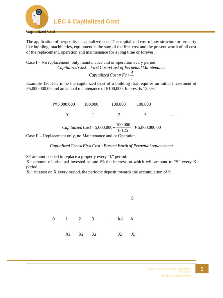 Capitalized Cost in Engineering Economy | PDF | Interest | Economies
