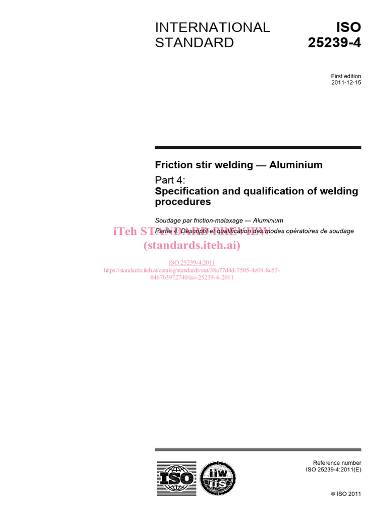 ISO-25239-4-2011 | PDF | Welding | Construction