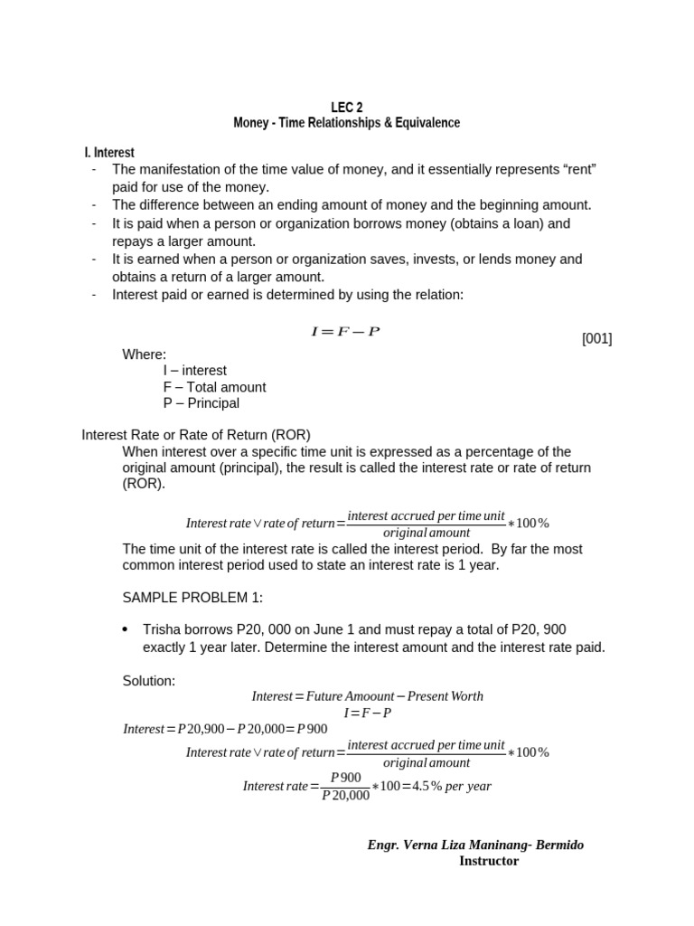 Money Time Value: Interest Explained | PDF | Interest | Interest Rates
