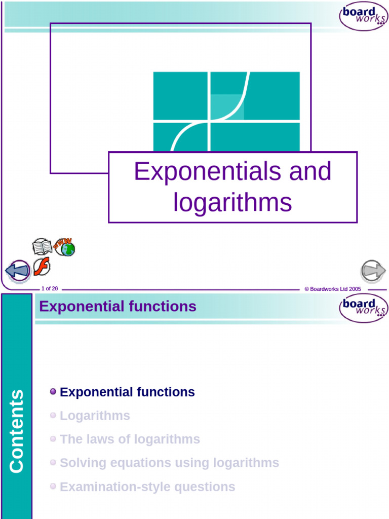 c2 6 Exponentials and Logarithms | PDF | Logarithm | Exponential Function