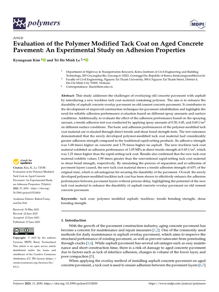 Evaluation of The Polymer Modified Tack Coat On Ag | PDF | Road Surface ...