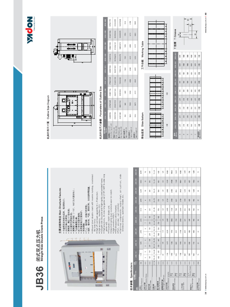 JB36- Double crank H frame presses catalogue | PDF