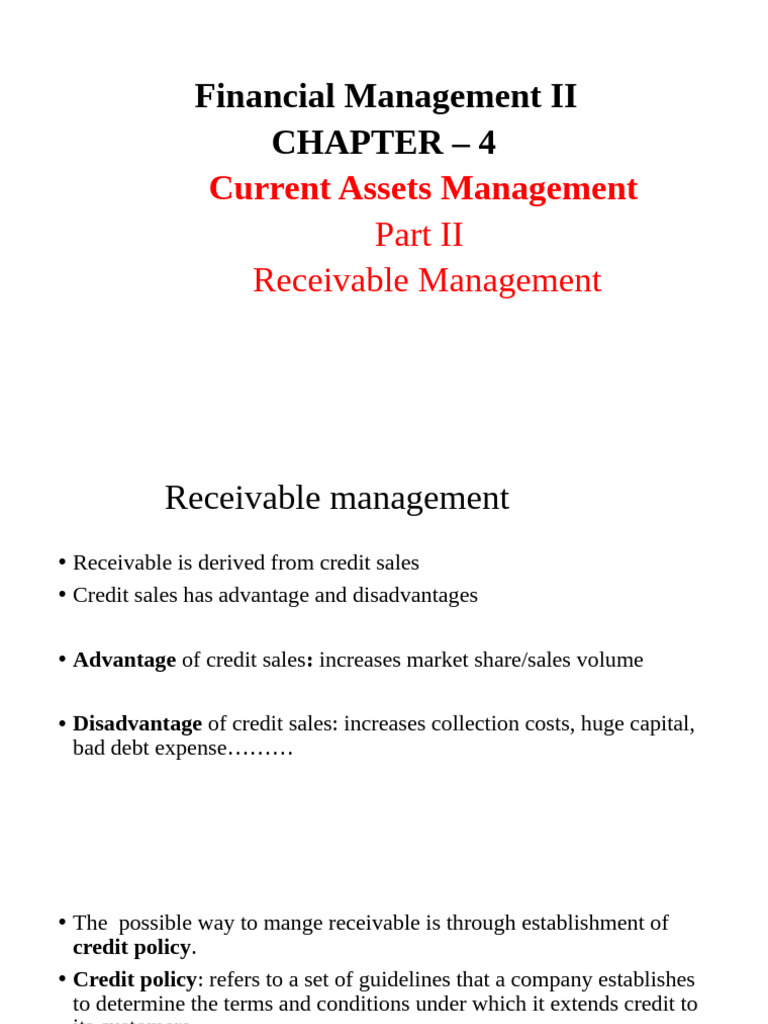Current Assets Management - part II (1) | PDF