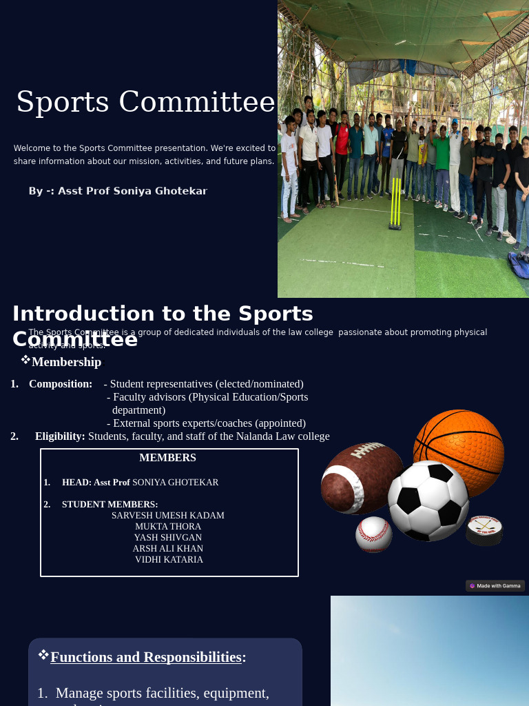 Sports Committee Presentation | PDF | Sports