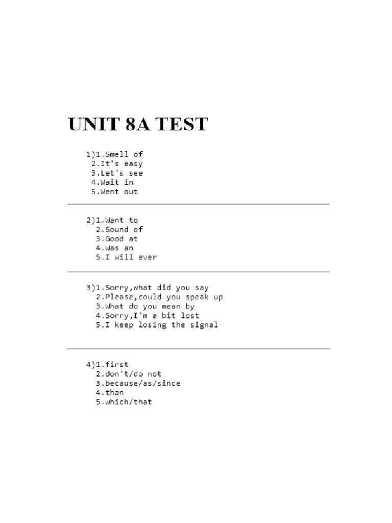 Unit 8a Test Pdf