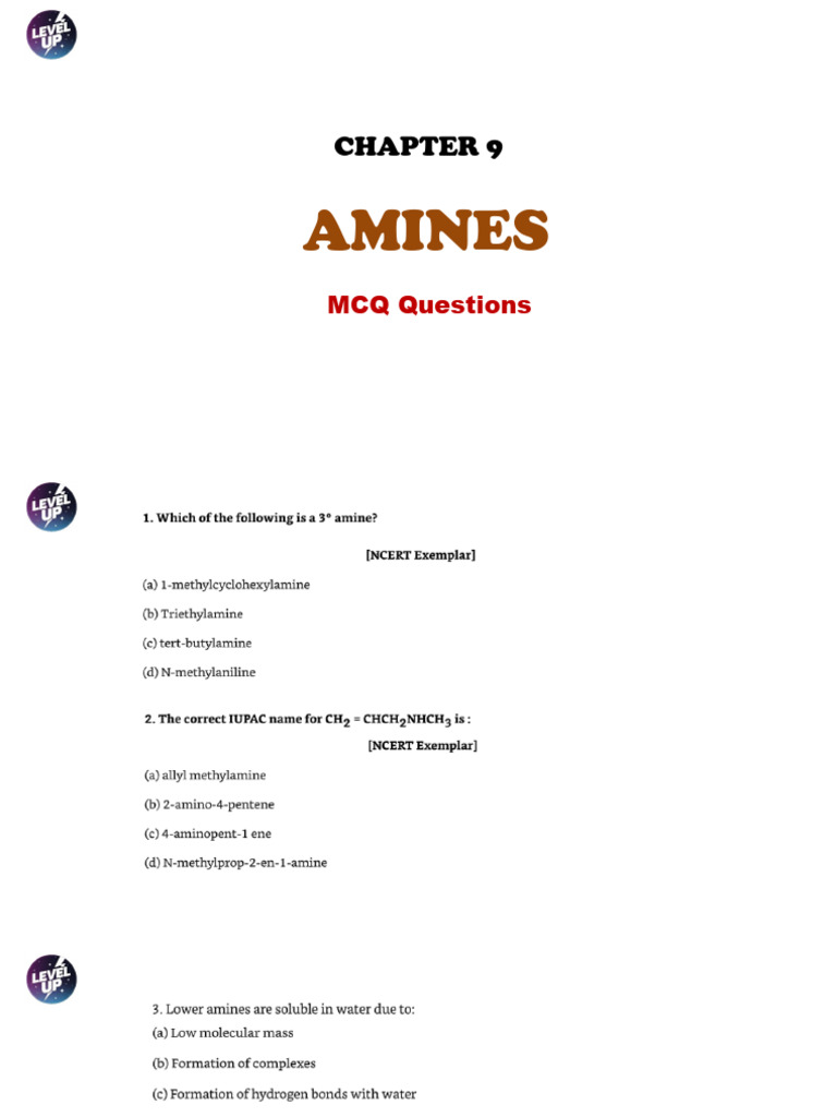 Amines Mcq | PDF