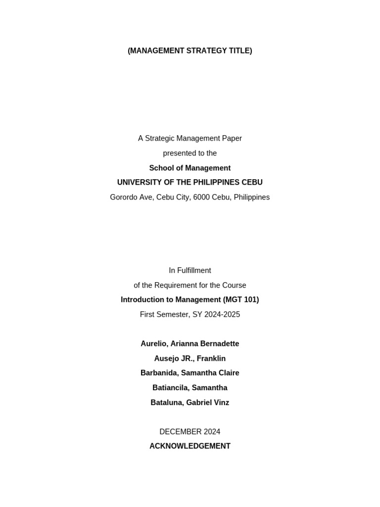 Strategic Management Paper | PDF | Brand | Supply Chain