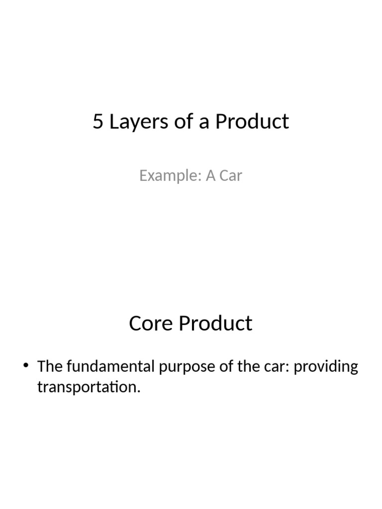 5 Layers of Product Car Example | PDF