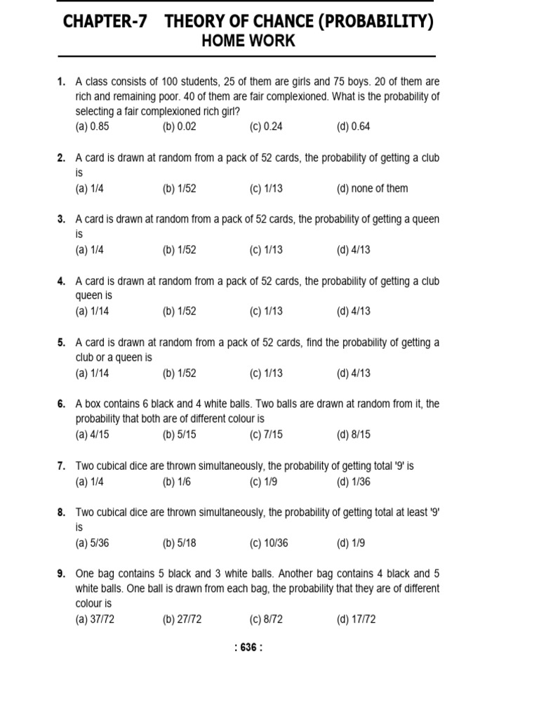 Probability Practice | PDF | Odds | Probability