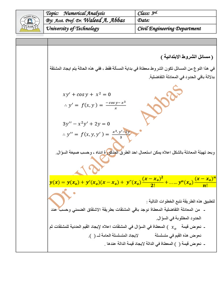 Initial Value Problem Methods in ODEs | PDF | Differential Calculus | Computational Science