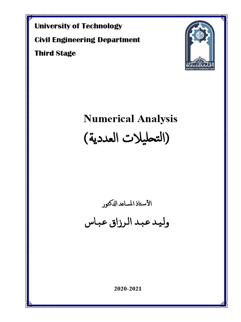 1 - Matrices - Numerical Analysis | PDF | Numerical Analysis | System Of Linear Equations
