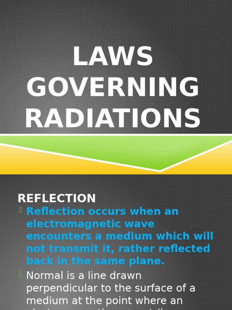 22.laws of Radiations | PDF | Reflection (Physics) | Electromagnetic Radiation