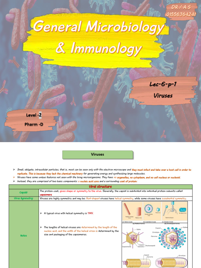 General Microbiology & Immunology: Lec-6-P-1 Viruses | PDF | Virus ...