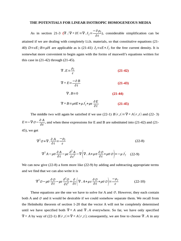 Edit The Potentials For Linear Isotropic Homogeneous Medan Pdf 
