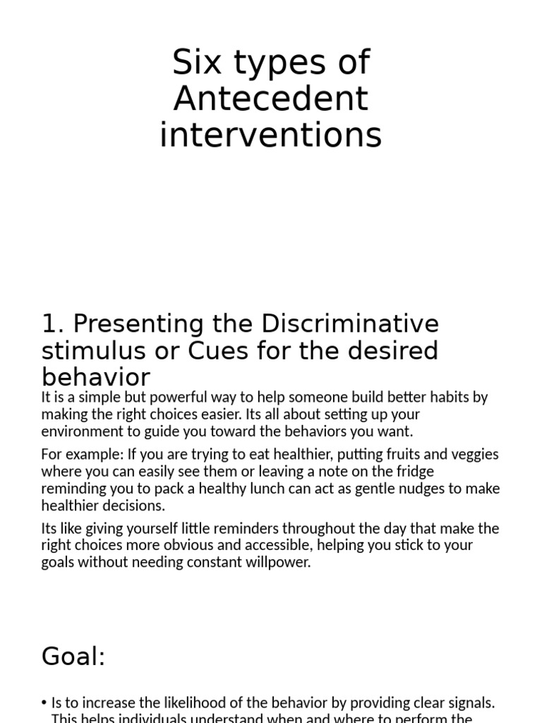 antecedent procedures | PDF | Reinforcement | Habits
