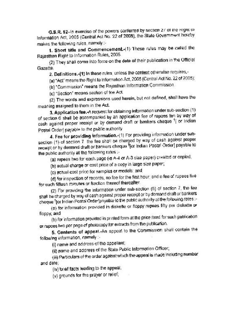 Rti Rules English | PDF