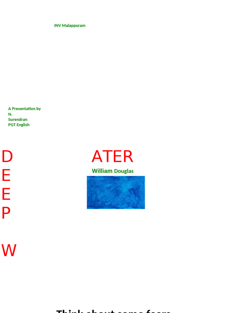 DEEP WATER | PDF | Fear | Anxiety