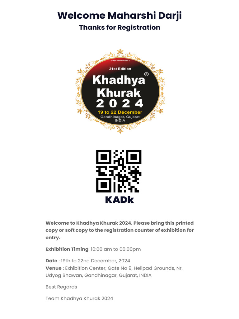 Khadhya Khurak 2024 Registration Info | PDF