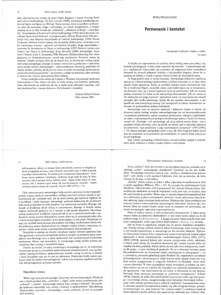 Eriksen Thomas Hylland - Małe Miejsca, Wielkie Sprawy | PDF